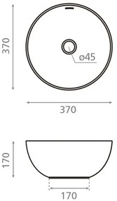 Bathco 4131 - Umyvadlo na desku BARI pr. 37 cm porcelán/bílá