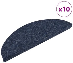Schodové rohože samolepicí 10 ks 56 x 17 x 3 cm modré půlkulaté 149685