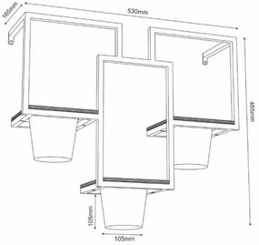 Nástěnný květináč 46x53 cm černá