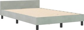 Postel s boxspringem s čelo Světle šedá 120 x 200 cm samet 3344861