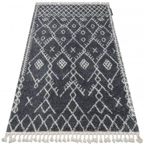 koberec BERBER TANGER B5940, šedo bílá střapce, Maroko, Shaggy velikost 160x220 cm | krásné koberce cz