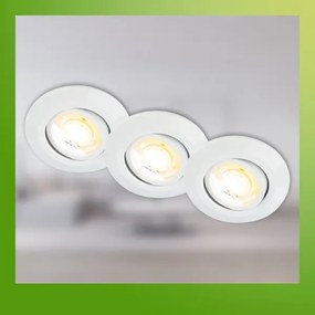 Briloner 7586036 - SADA 3xLED Koup podh svítidlo KLIRA 1xLED/4,9W/230V IP23 bílá