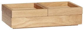 Hübsch Úložný box Oak Nature 24 cm, přírodní barva, dřevo