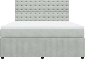 Box spring postel s matrací světle šedá 180x200 cm samet 3294718
