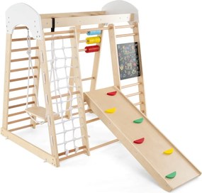 Costway Sada lezeckých hraček pro batolata s houpačkou – 124 × 119 × 138 cm
