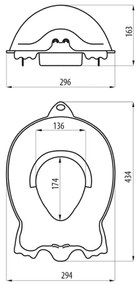 Aqualine Aqualine, DUCK dětské záchodové sedátko, růžová, 366423