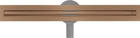Mexen Flat 360° Slim otočný lineární odtok 50 cm, kartáčovaná měď - 1C41050