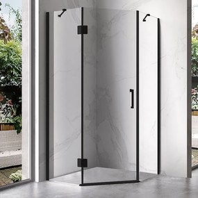 BPS-koupelny Pětiúhelníkový sprchový kout HYD-PK10 90x90 černá/transparent