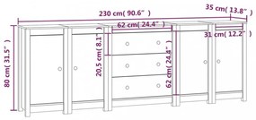 Komoda 230 cm Dekorhome Šedá