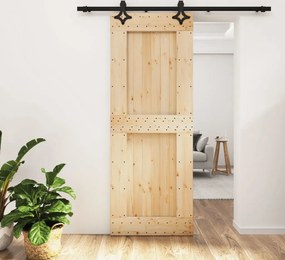 vidaXL Posuvné dveře s kováním 80 x 210 cm masivní borové dřevo [3203146]