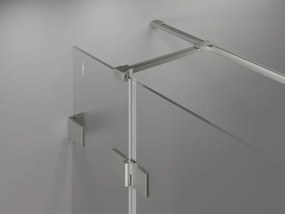 Mexen Lunar T, sklápěcí sprchový kout levý 120 x 80 cm, 8mm čiré sklo, ocelový profil, 834T-120-080-97-00-L