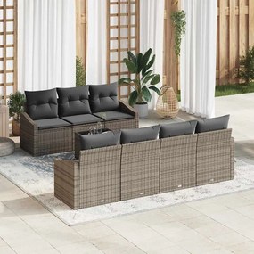 Set pohovek 8 ks Šedá polyratan 3346629