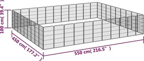 40panelová ohrádka pro psy černá 50 x 100 cm práškovaná ocel 3115966
