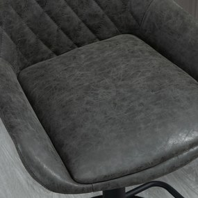 HOMCOM Sada 2 výškově nastavitelných barových židlí s opěradlem, kuchyňská stolička imitace kůže tmavě šedá pro bar a kuchyň | Aosom.de