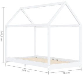 vidaXL Marketos Rám dětské postele bílý masivní borové dřevo 90 x 200 cm