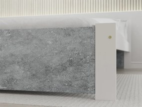 Postel IKAROS 180 x 200 cm, beton/bílá Matrace: Matrace Coco Maxi 20 cm, Rošt: Bez roštu