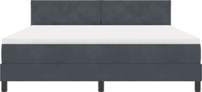 Postel s boxspringem s čelo Tmavě šedá 180 x 200 cm samet 3339255