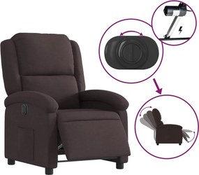 Elektrické polohovací křeslo tmavě hnědé textil 3204145