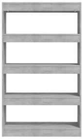 Knihovna / dělicí stěna betonově šedá 80 x 30 x 135 cm kompozit - Default Title