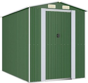 Zahradní kůlna zelená 192x274x223 cm pozinkovaná ocel 3147428