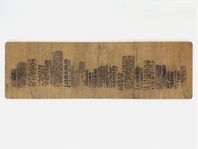 Li-Go "Mrakodrapy" světelný obraz s baterií 125x40cm varianta: ovládání na obraze bez dálkového ovladače, provedení: dub světlý