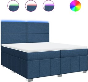 Box spring postel s matrací modrá 200x200 cm textil 3294074