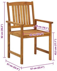 Zahradní Židle 6 Ks Masivní Akáciové Dřevo