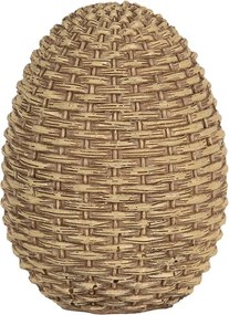 Dekorace hnědé vajíčko se slepičkou - 9*8*10 cm
