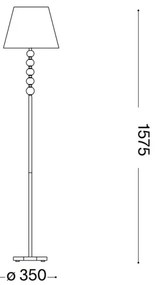 Ideal Lux - Křišťálová stojací lampa QUEEN 1xE27/60W/230V zlatá