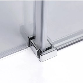 BPS-koupelny Posuvné sprchové dveře HYD-PD03B 100 chrom/transparent pro instalaci do niky + vanička HYD-OSV-ST06A bílá