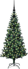 Umělý osvětlený vánoční stromeček Zelená 120 cm PVC a kov 3396737