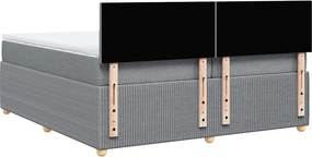 Box spring postel s matrací světle šedá 200 x 200 cm textil 3287556