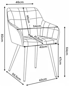 Sada dvou jídelních židlí LUXANO grafitové / černé nohy (2 ks)