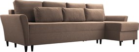 Rohová rozkládací sedací souprava do L REGO, 281 cm, s úložným prostorem Roh pohovky: Pravý roh, Barva látky: Čokoládová (Kenya Chocolate)