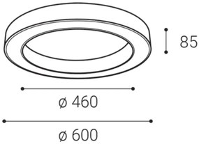 Stropní LED svítidlo Led2 Saturn slim Barva: Černá, Ø - Průměr: 80 cm, Varianta svítidla:: 3000/4000K Dali