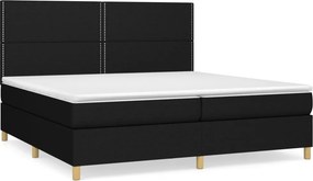 Box spring postel s matrací černá 200x200 cm textil 3142283