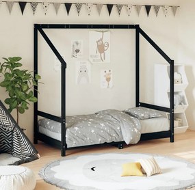 vidaXL Dětská postel 80 x 160 cm masivní borové dřevo [835711] Barva: Černá