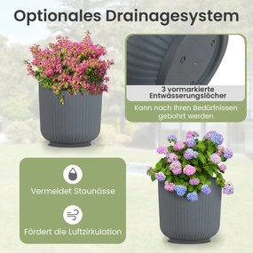 Costway 2 Osazuje květináče s drenážními otvory Dekorativní květináče