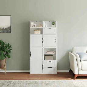Boční skříňky 4 ks "ODDA" Bílá 40x24x79 cm Borovicový masiv 3365351