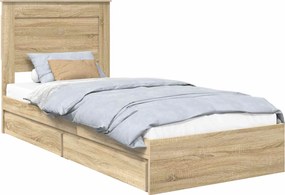 Postel s úložným prostorem se zásuvkou Sonoma dub 75 x 190 cm 3410280
