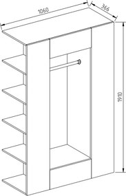 Předsíňová stěna MATS bílá/bílý lesk