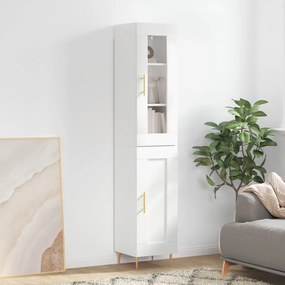 Skříň highboard bílá s vysokým leskem 34,5x34x180 cm kompozit