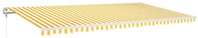 Automatická zatahovací markýza 600 x 350 cm žlutobílá,  3069048