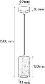 Krémové závěsné svítidlo s mramorovým stínidlem ø 6,5 cm Selma – Opviq lights