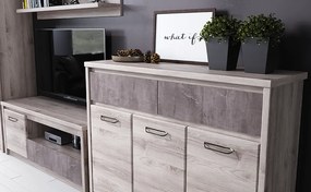 Komoda 3D2S, kaštan nairobi/onyx, JESI NEW