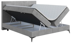 Kontinentální postel 180 cm Ricky (šedá) (s matrací a úl. prostorem). 1043440