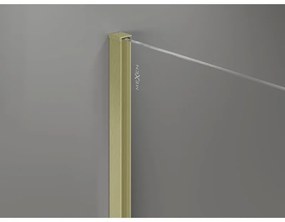Mexen, Mexen Kioto-X sprchová stěna 100 x 200 cm, matná 10 mm, broušené zlato - 800-100-101-55-30-X