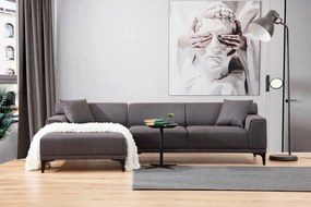Designová rohová sedačka Dellyn 250 cm antracitová - levá