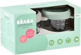 Beaba Kelímky na jídlo skleněné 2x 250 ml Green Grey