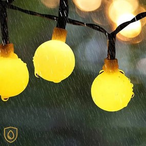 LED Solární dekorační řetěz 50xLED/8 funkcí 500 mAh 9,5 m IP67 teplá bílá